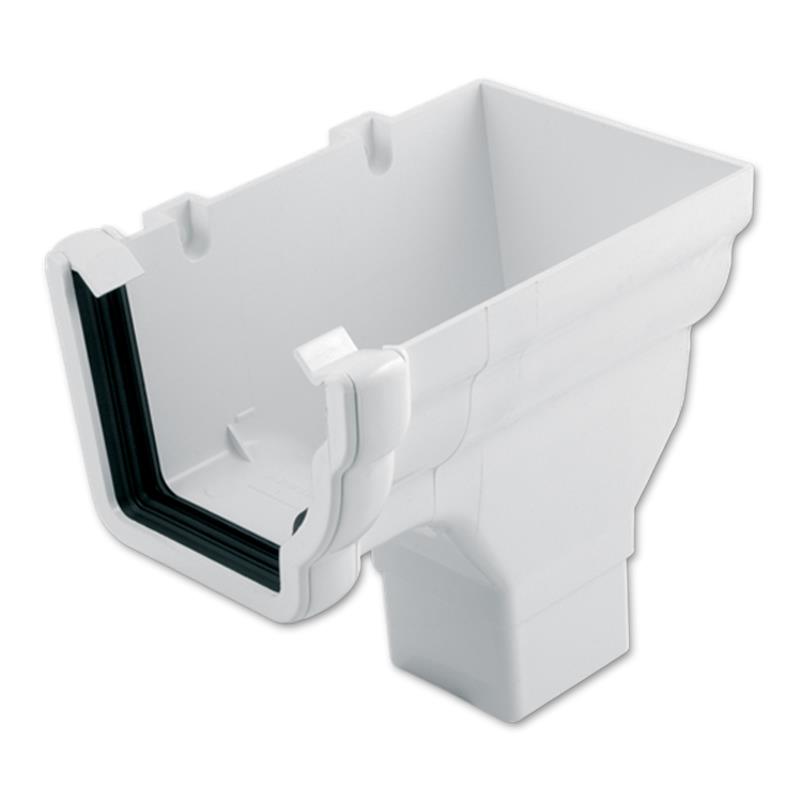 White Ogee Gutter Stop End Outlet RH | Suppliers of Gutters & Downpipes ...