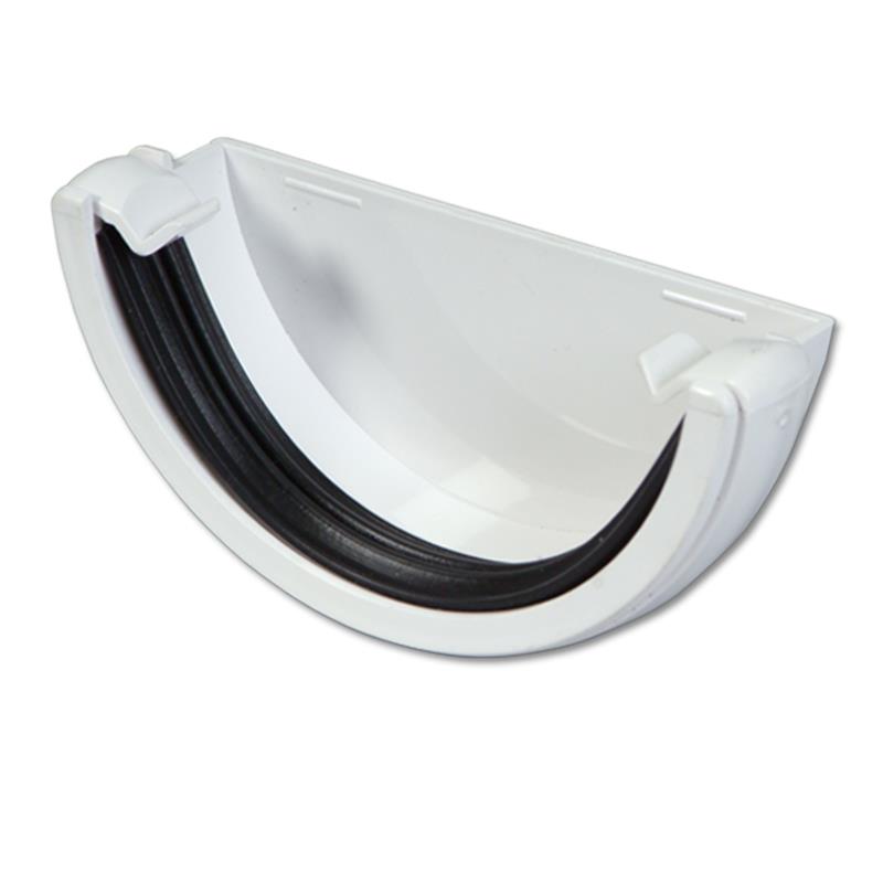White Half-Round Gutter Stop End Ext| Suppliers of Gutters & Downpipes ...