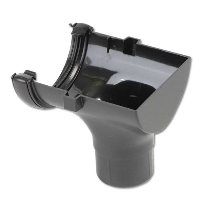 Half-Round Gutter Run Outlet Stop End (Cast Iron Effect)